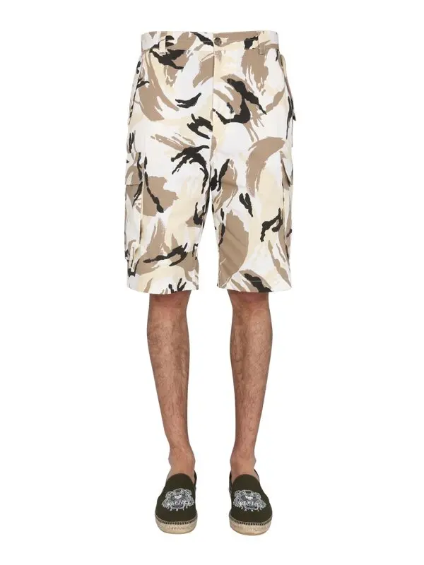 Kenzo Tropic Camo Bermuda Shorts - White