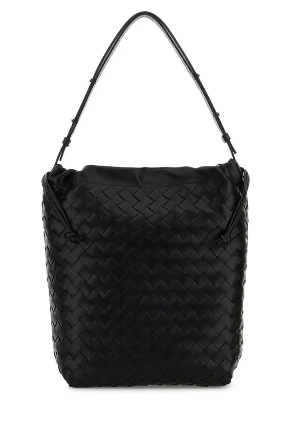 Bottega Veneta Woven Leather Shopping Bag - Black