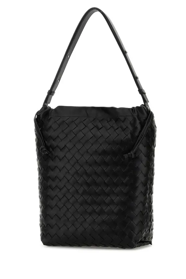 Bottega Veneta Woven Leather Shopping Bag - Black