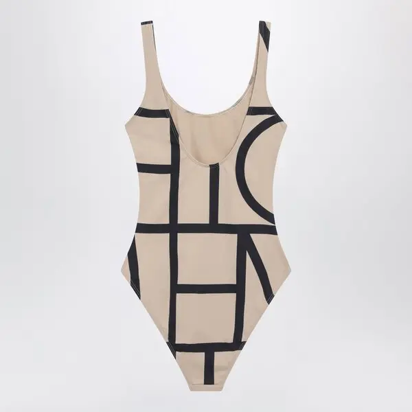 TOTEME Beige Swimsuit With Monogram - Cream