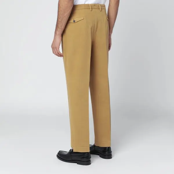 SANTANIELLO Ochre Cotton And Cashmere Trousers - Yellow