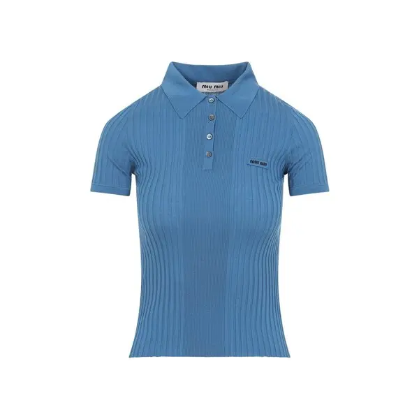 Miu Miu Wool Polo Shirt - Blue