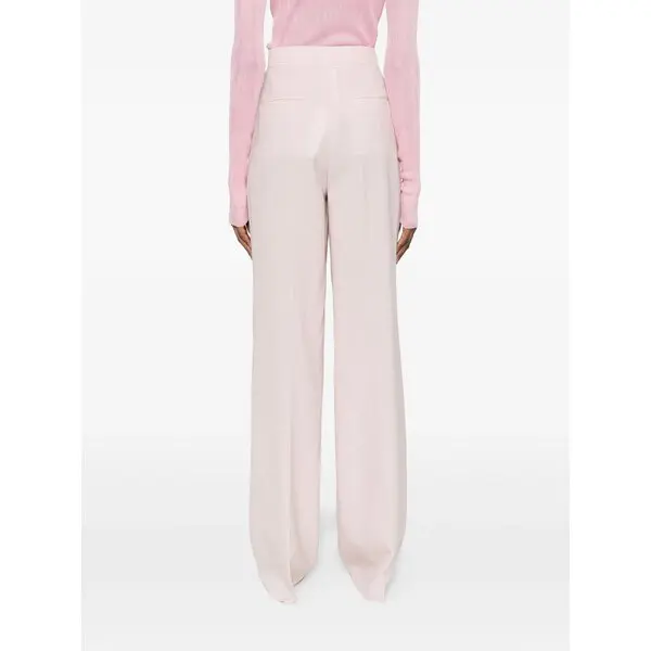 Max Mara Pale Silk Tailored Wide-leg Trousers - Pink