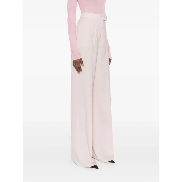 Max Mara Pale Silk Tailored Wide-leg Trousers - Pink