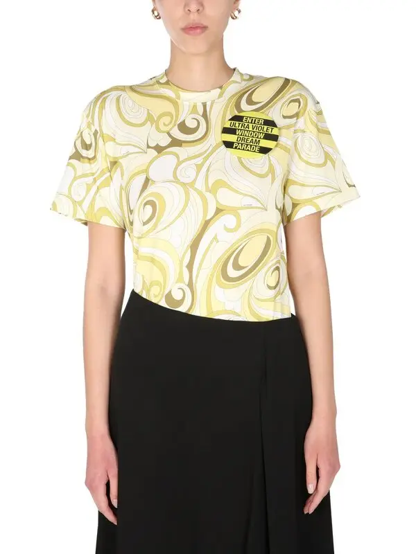 Raf Simons Crew Neck Printed T-shirt - Yellow