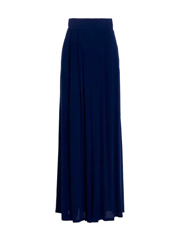 Max Mara Cimone Silk Wide Leg Pants - Blue