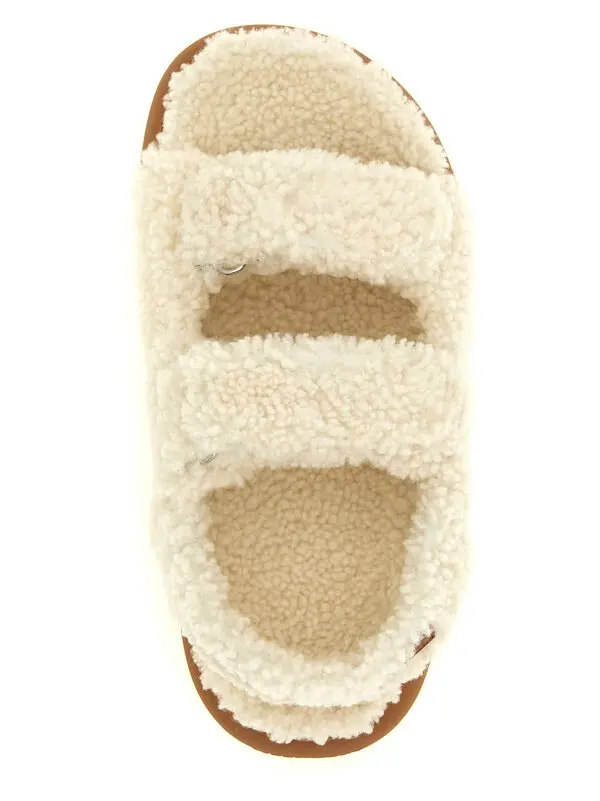 Moon Boot Shearling Sandals - White