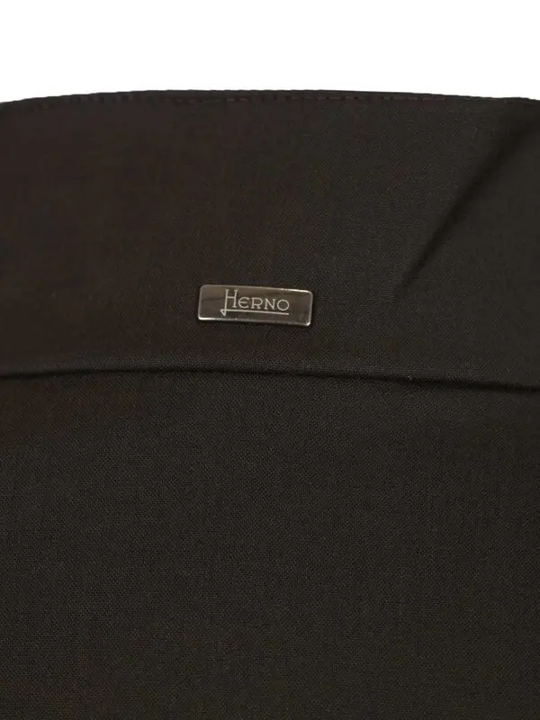 Herno Pure Wool Bomber Jacket With High Neck And Flap Pockets - Brown