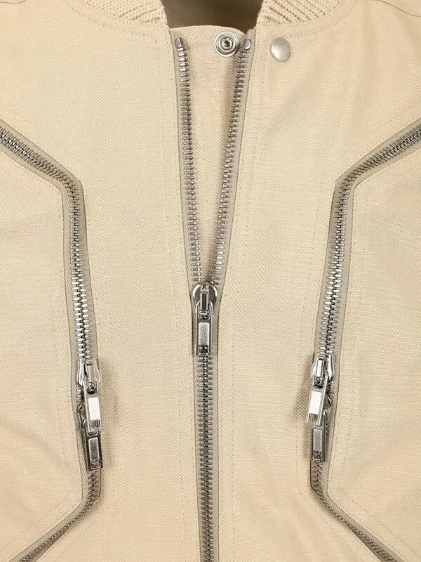 Rick Owens Heizer Flight Jacket In Organic Cotton - Cream