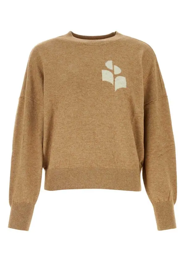Isabel Marant Étoile Melange Biscuit Cotton Blend Oversize Marisans Sweater - Brown