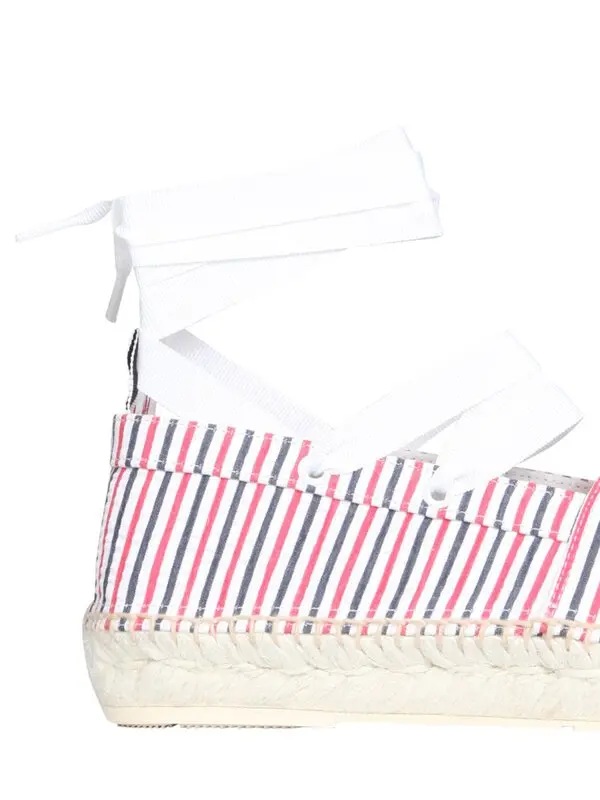 Thom Browne Seersucker Cotton Espadrilles With Ribbon Fastening - Multicolor