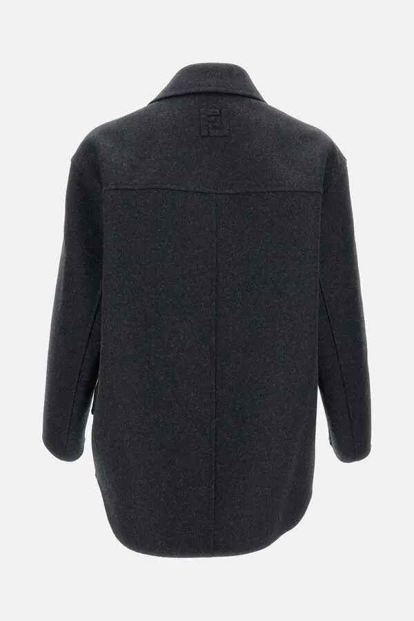 Fendi Double-breasted Peak Lapel Wool Jacket
