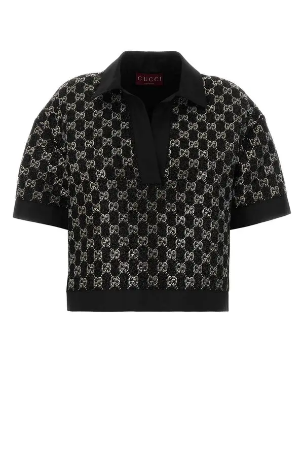 Gucci Viscose Mix Polo Shirt - Black