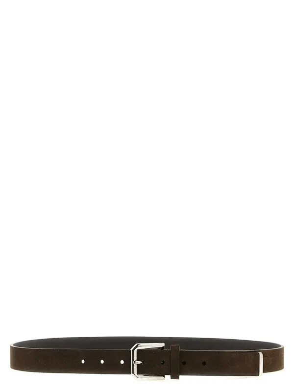 Brunello Cucinelli Inverted Leather Belt - Brown
