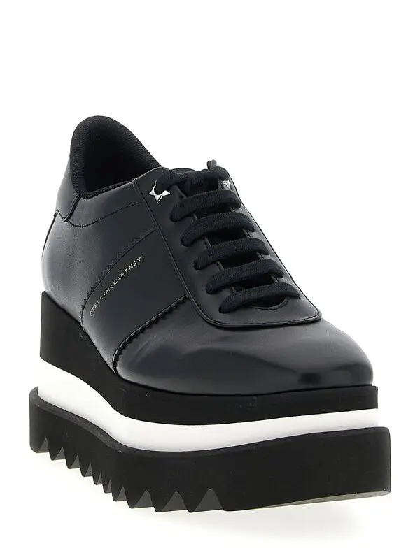 Stella McCartney Elyse Lace-up Sneakers With Serrated Rubber Sole - Black