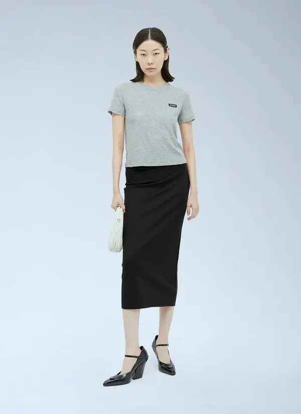 Miu Miu Cotton Jersey Logo Patch T-shirt