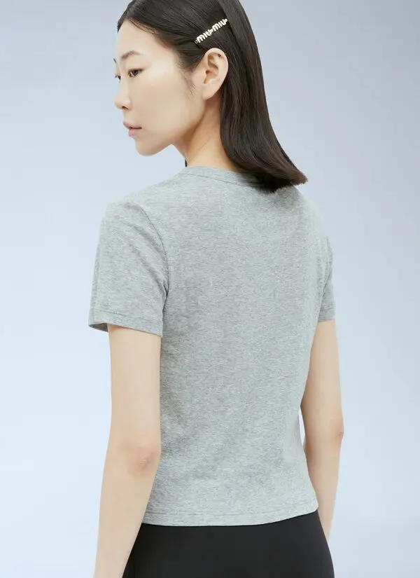 Miu Miu Cotton Jersey Logo Patch T-shirt