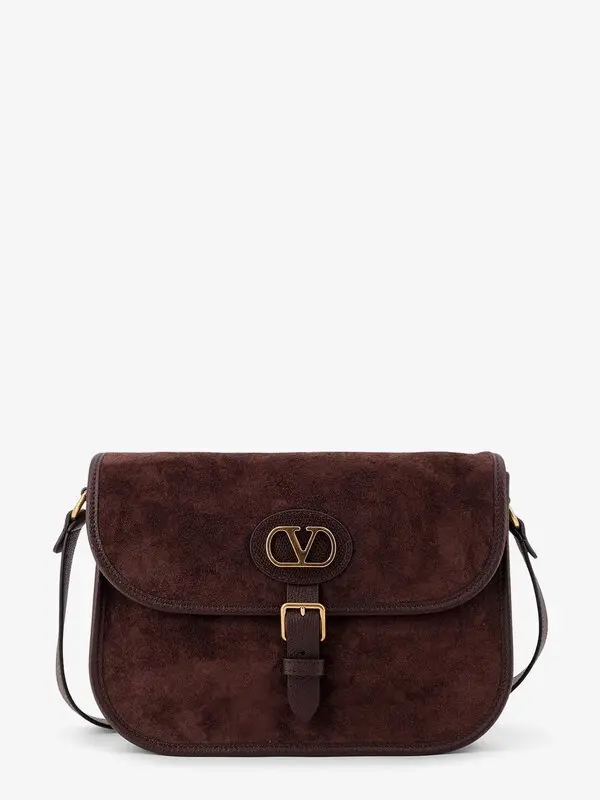 Valentino Garavani Suede Crossbody Bag With Vlogo Detail - Multicolor