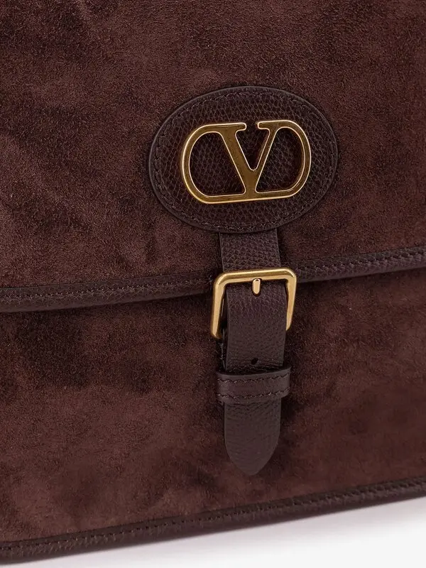 Valentino Garavani Suede Crossbody Bag With Vlogo Detail