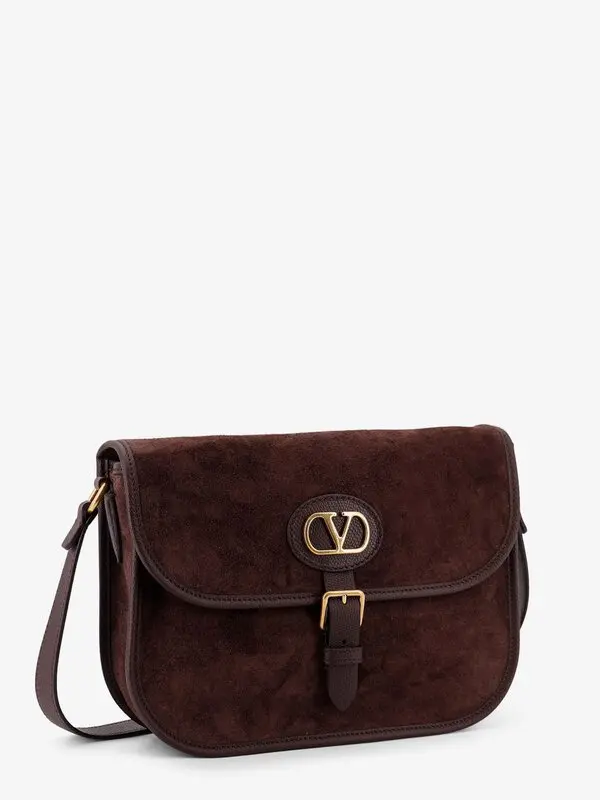 Valentino Garavani Suede Crossbody Bag With Vlogo Detail - Multicolor