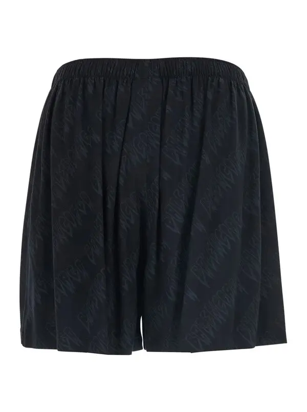 Balenciaga High-waisted Monogrammed Viscose Shorts