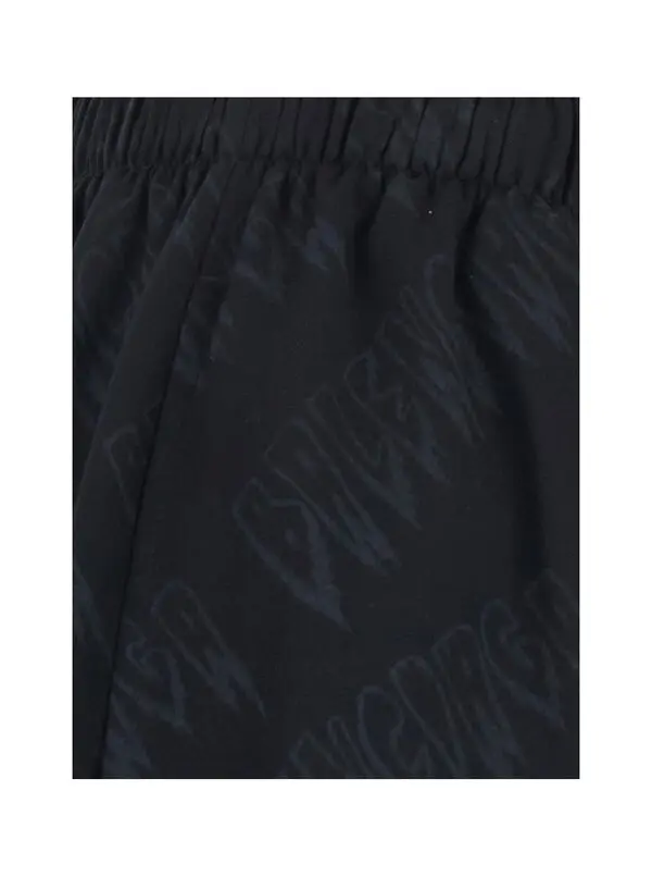 Balenciaga High-waisted Monogrammed Viscose Shorts