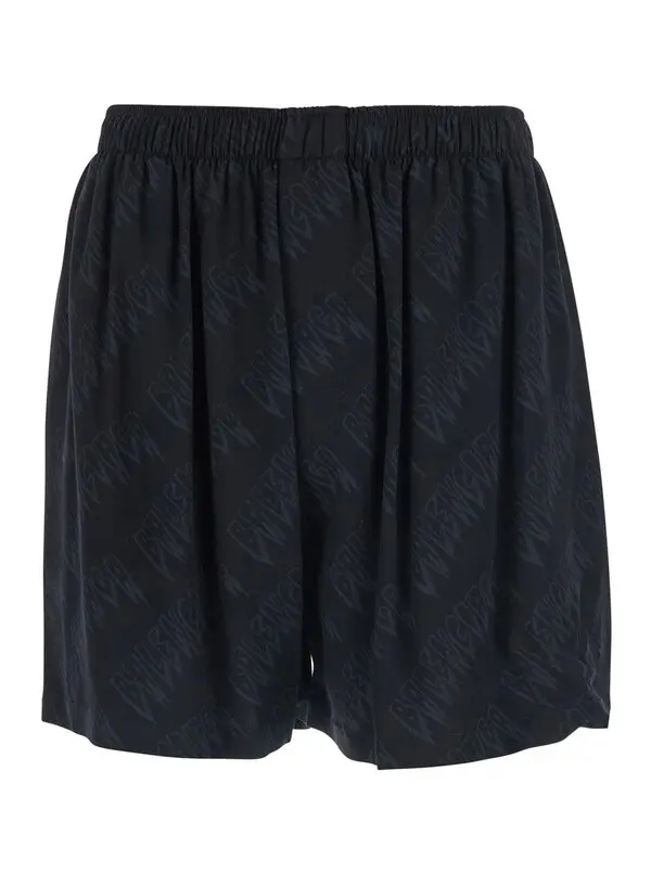 Balenciaga High-waisted Monogrammed Viscose Shorts - Black