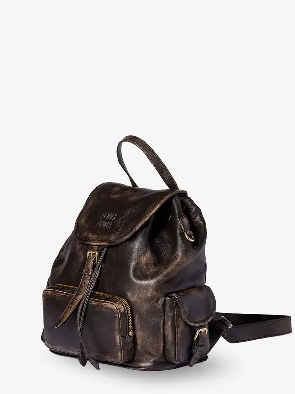 Miu Miu Distressed Leather Backpack