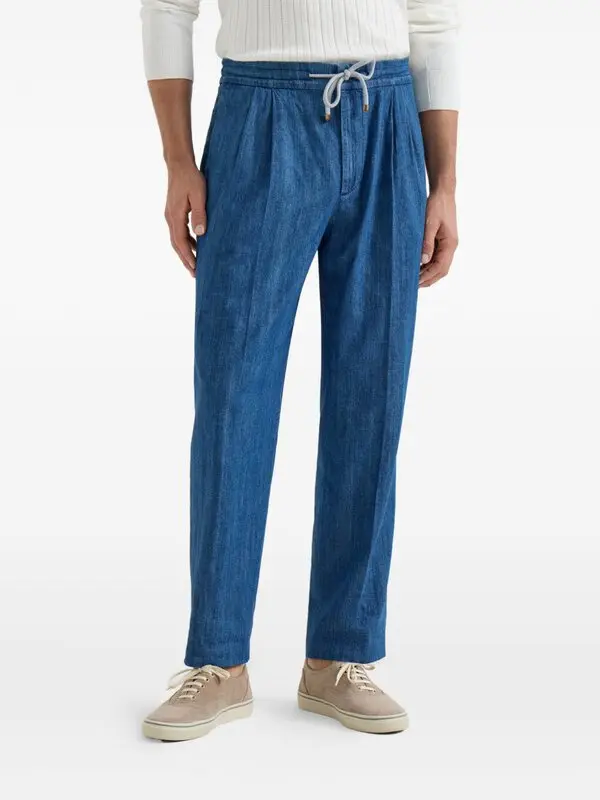 Brunello Cucinelli Cotton Drawstring Trousers - Multicolor