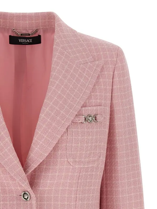 Versace Checked Wool Crêpe Blazer