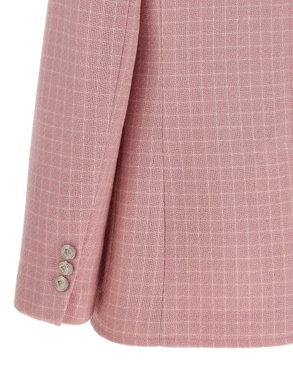 Versace Checked Wool Crêpe Blazer
