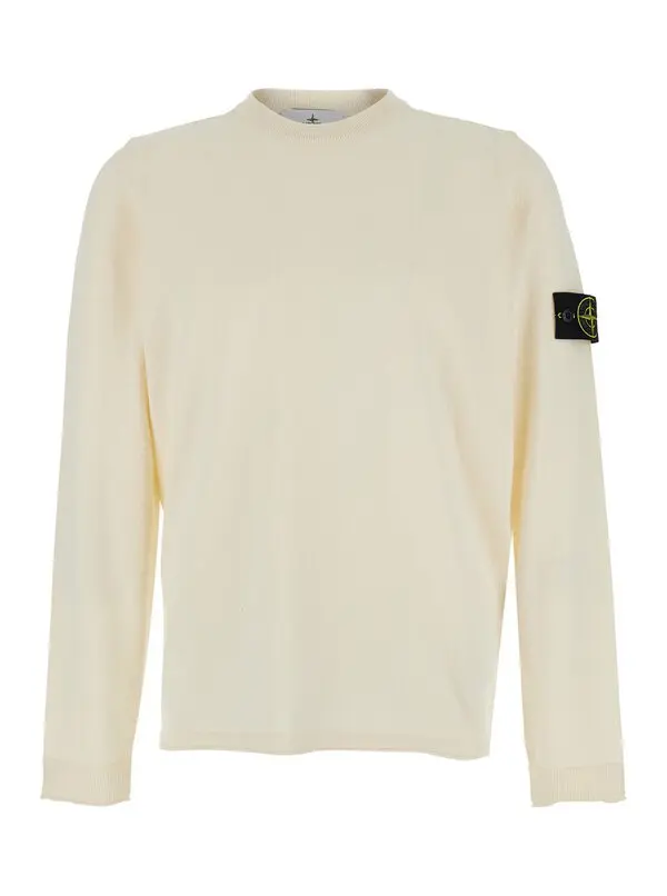 Stone Island Cotton Sweater With Round Neck And Long Sleeves - Multicolor