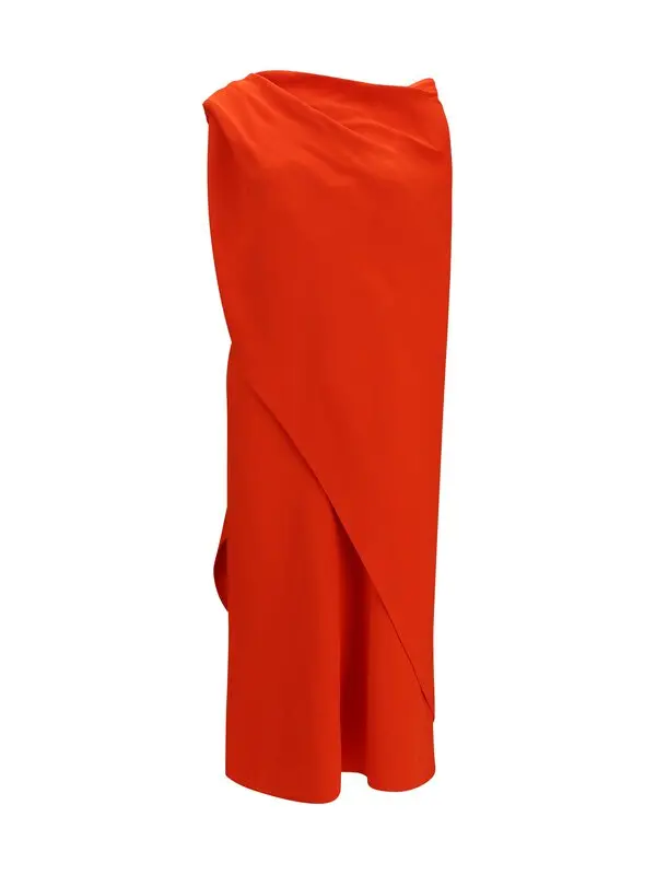 Balenciaga Draped Silk Midi Dress
