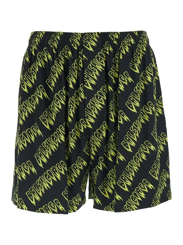 Balenciaga Creeper Viscose Shorts With Side Pockets - Black