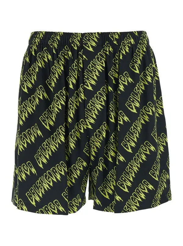 Balenciaga Creeper Viscose Shorts With Side Pockets - Black
