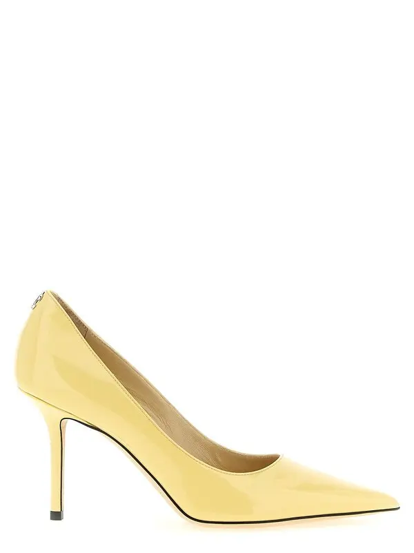 JIMMY CHOO Love 85mm Pointed Toe Stiletto Pumps In Patent Leather - Yellow