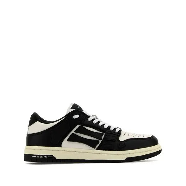 Amiri Leather Paneled Skeleton Motif Trainers