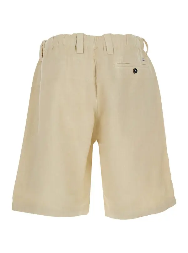 C.P. COMPANY Linen Shorts With Side Pockets - Multicolor
