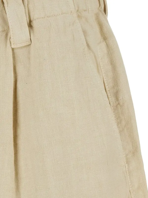 C.P. COMPANY Linen Shorts With Side Pockets - Multicolor