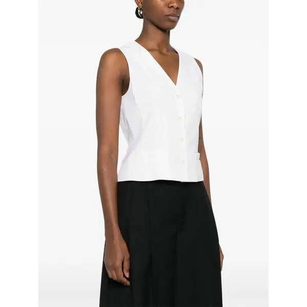 Max Mara Off-white Wool V-neck Waistcoat - Cream