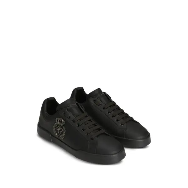 Dolce & Gabbana Low-top Sneakers With Logo Appliqu