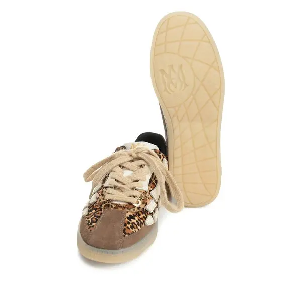 Amiri Leopard Print Bone Detail Low Top Sneakers - Brown