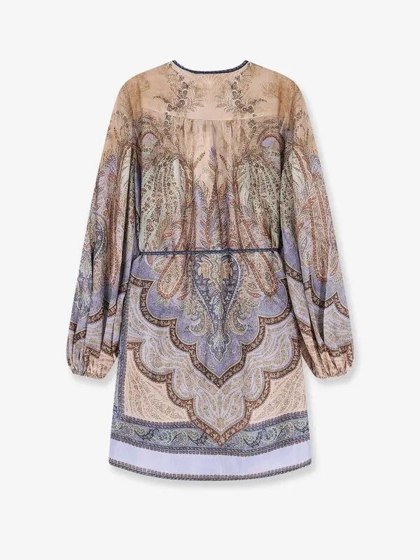 Zimmermann Wanderlust Tunic Silk Mini Dress - Multicolor