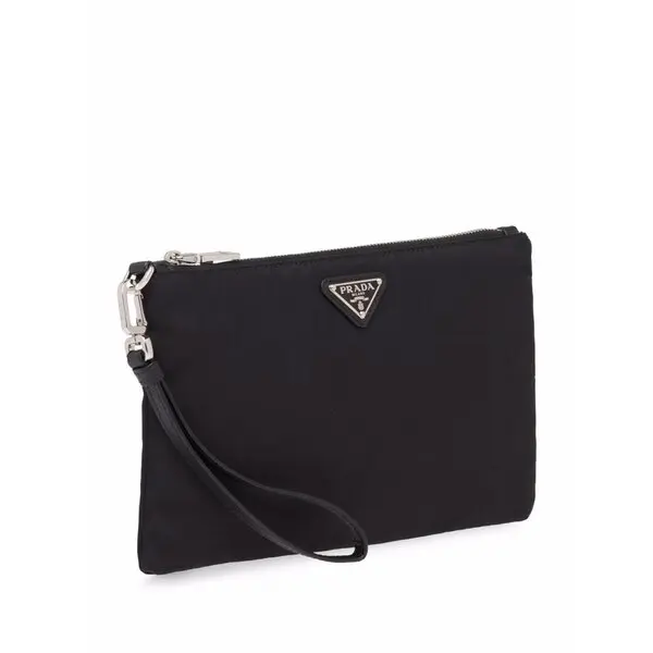 Prada Recycled Nylon And Leather Wristlet