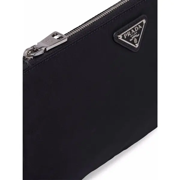 Prada Recycled Nylon And Leather Wristlet