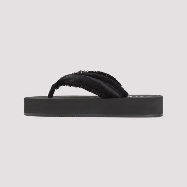 Balenciaga Cushy Thong Sandals With Fringed Detailing