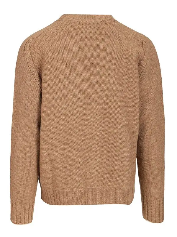 Bottega Veneta Fine Merino Wool Cardigan With Intrecciato Leather Buttons