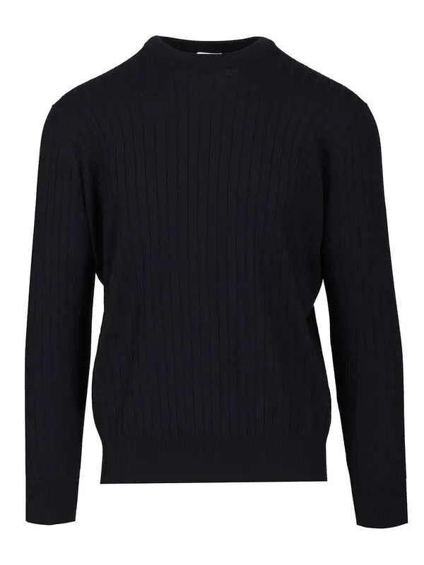 Bottega Veneta Ribbed Wool Crew Neck Sweater - Blue