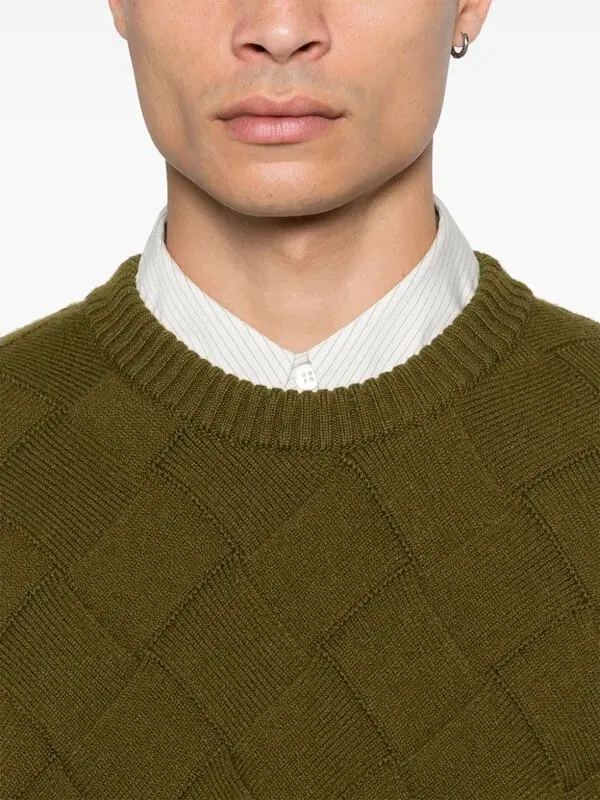 Bottega Veneta Wool Crew Neck Sweater With Intreccio Motif