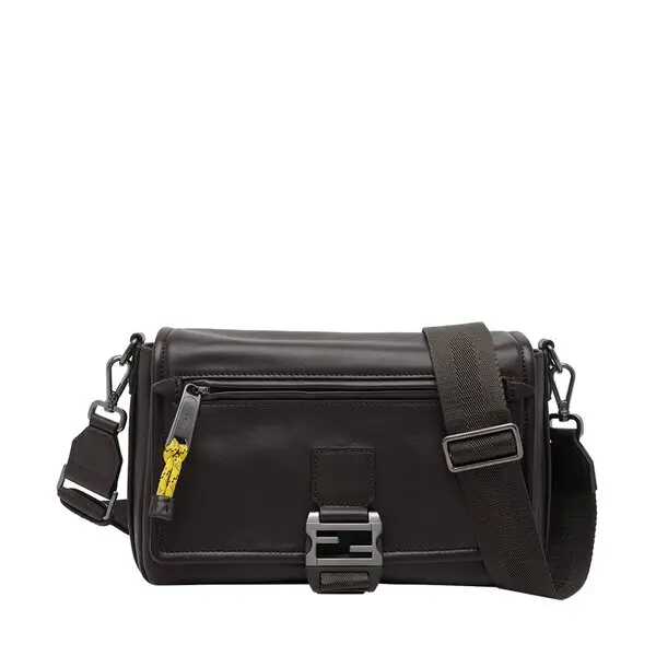 Fendi Calf Leather Messenger Bag - Silver